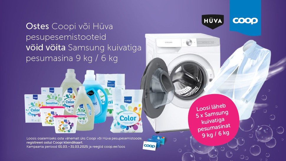 Coopi ja Hüva pesupesemistoodete tarbijamäng | Coop